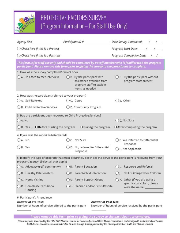 Protective Factors Survey - Friends NRC